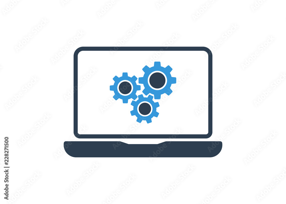Gear Computer Icon. computer repair vector template. Illustration Stock ...