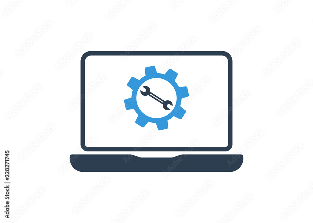 Computer Repair - Digital Computer Logo. symbol repair service vector ...