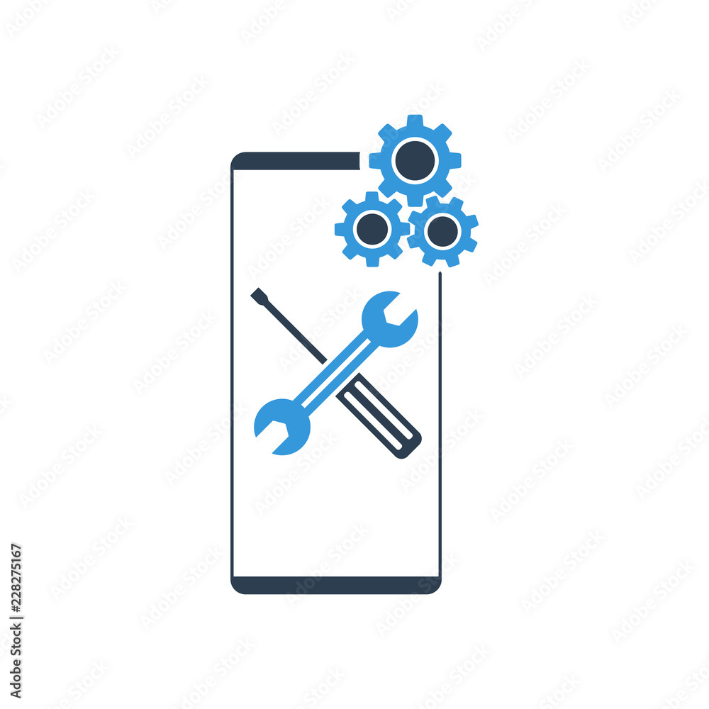 Phone Repair Logo vector. Smart phone device repair symbol. Stock ...