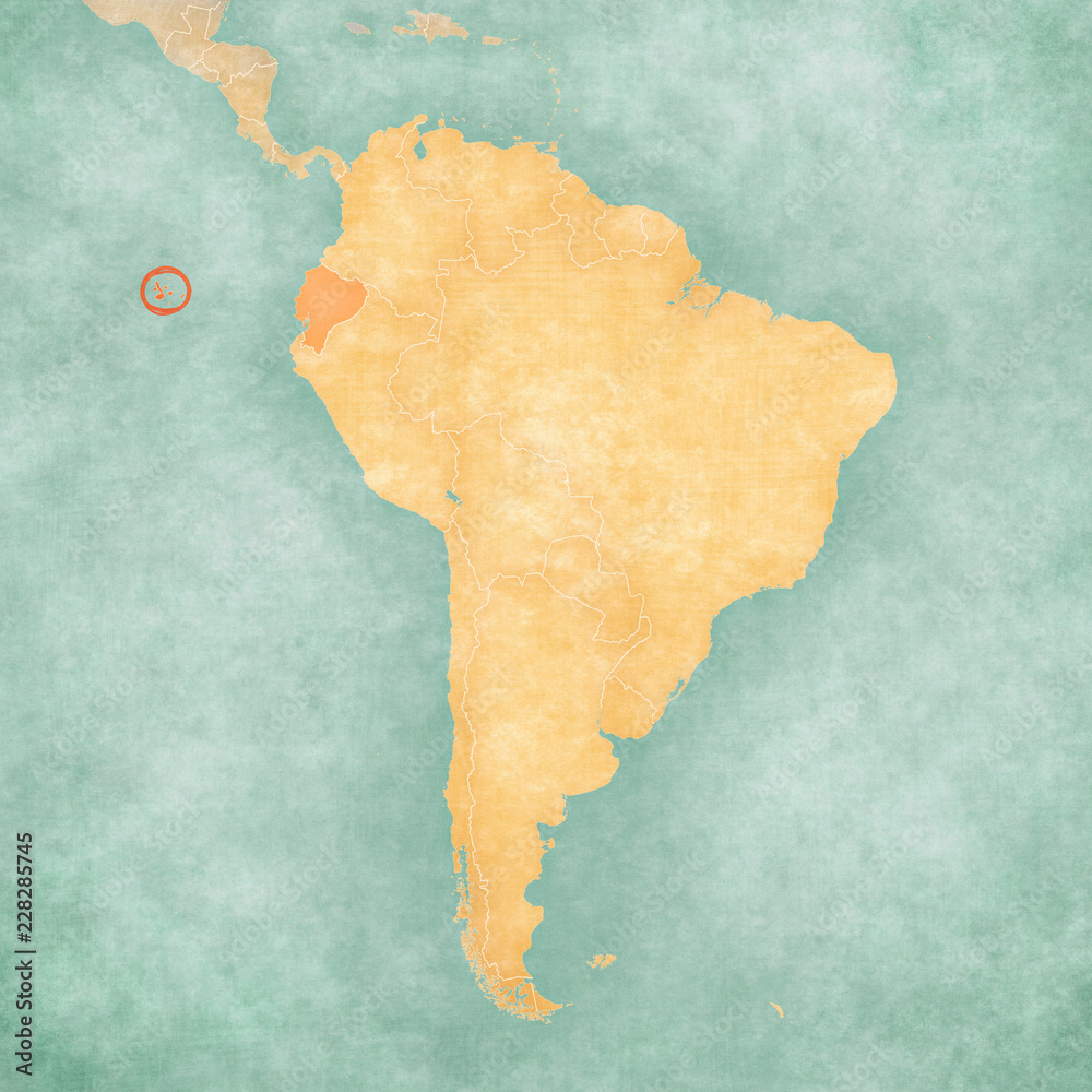 Map of South America - Galapagos Islands (Ecuador) Stock Illustration ...