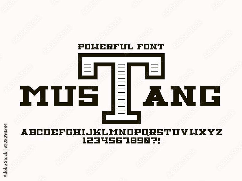 6403928 Mustang font. Vector alphabet Stock Vector | Adobe Stock