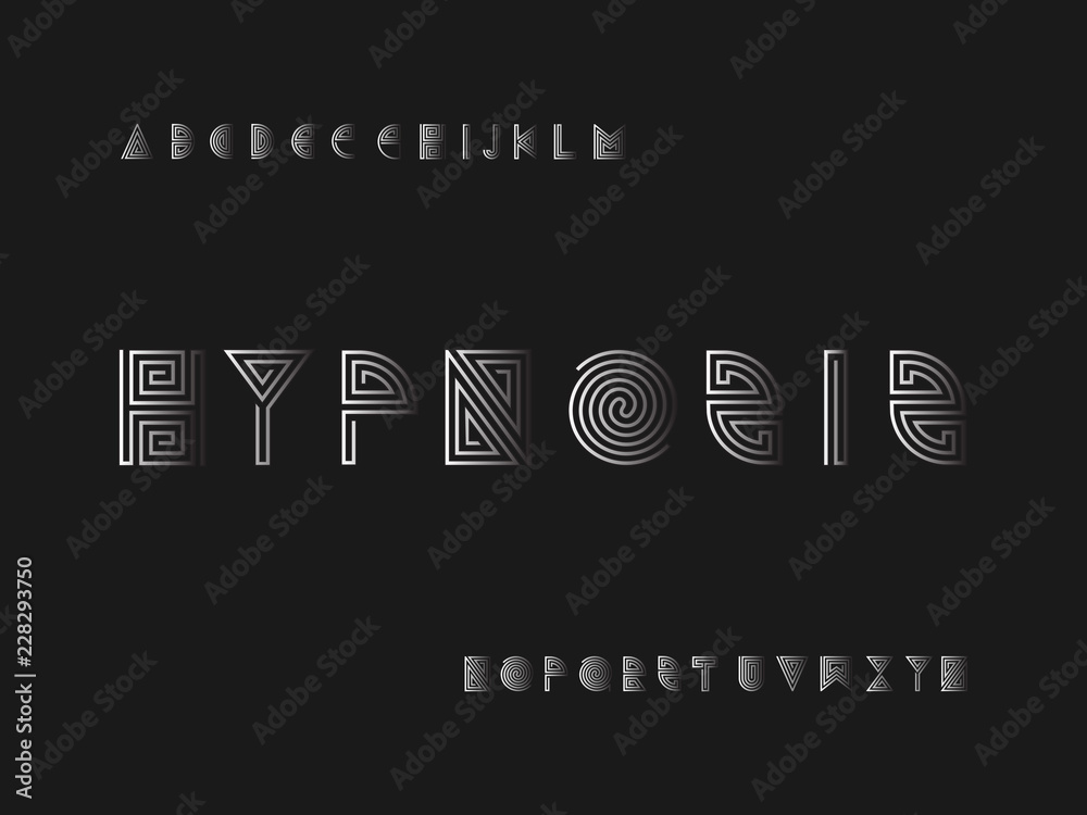 6960997 Hypnosis font. Vector alphabet Stock Vector | Adobe Stock