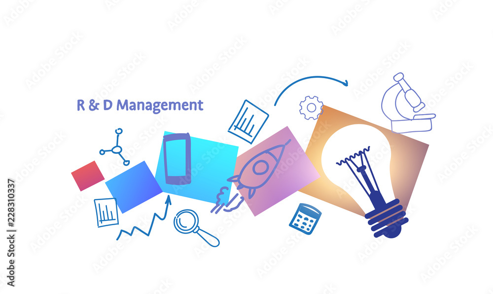 research and development r&d management concept innovation creative ...