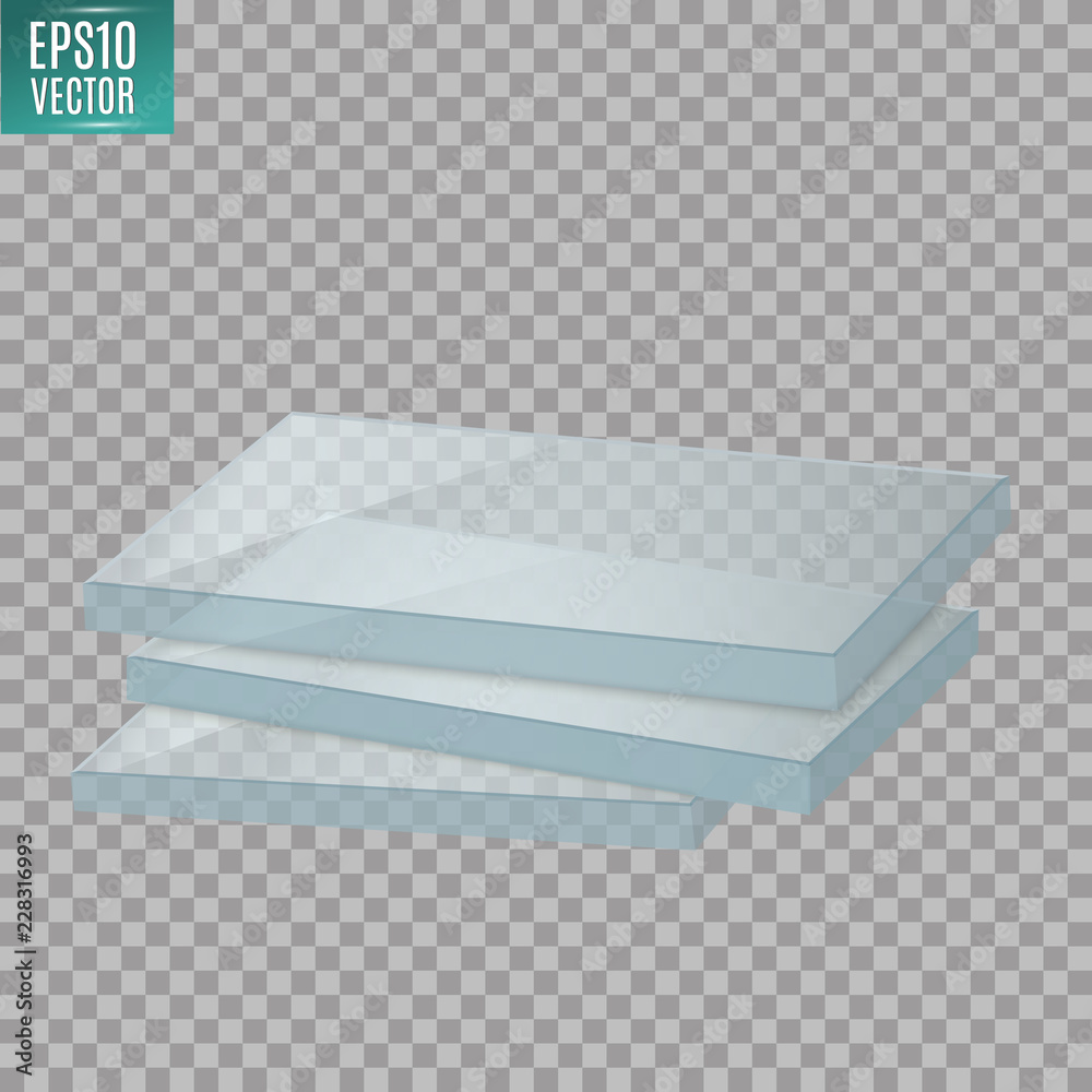 Glass isolated on transparent background. Sheet glass. Vector ...
