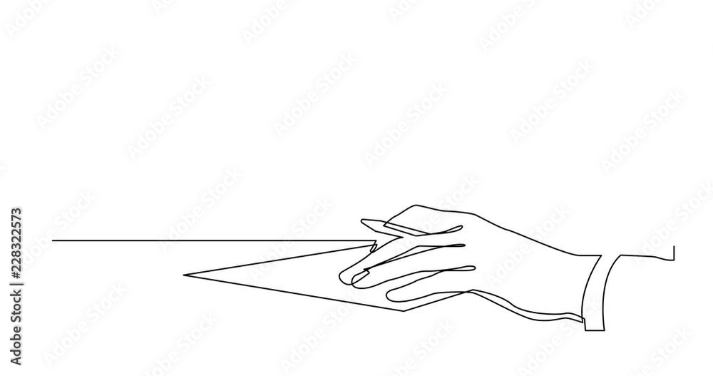 Animation of continuous line drawing of hand signing contract Stock ...