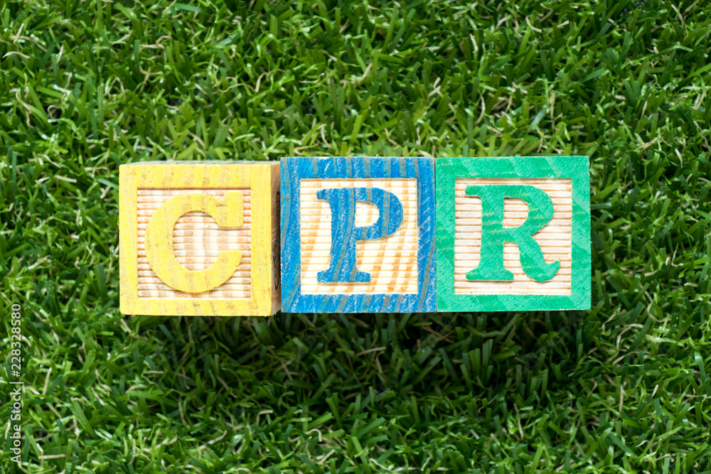 Color wood block in word CPR (abbreviation of Cardiopulmonary ...