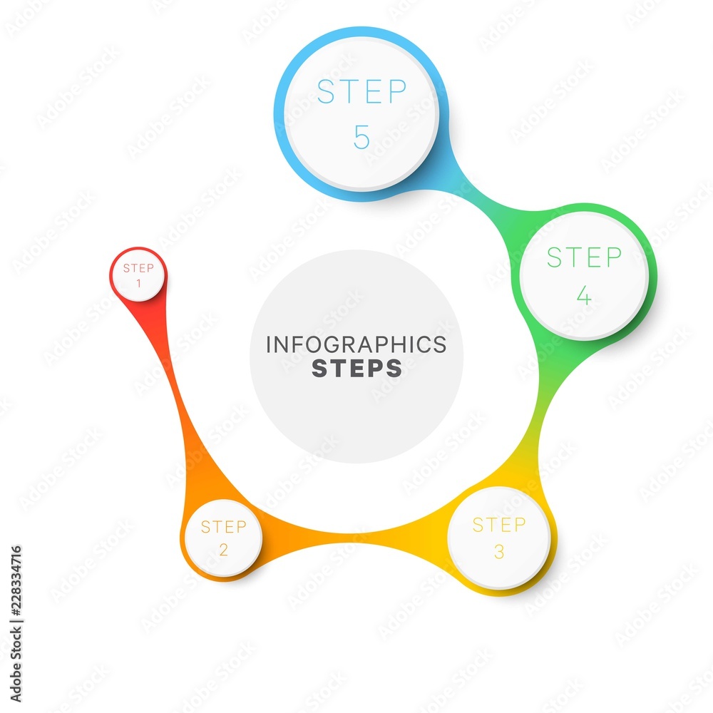 simple five steps design layout infographic template. process diagram ...