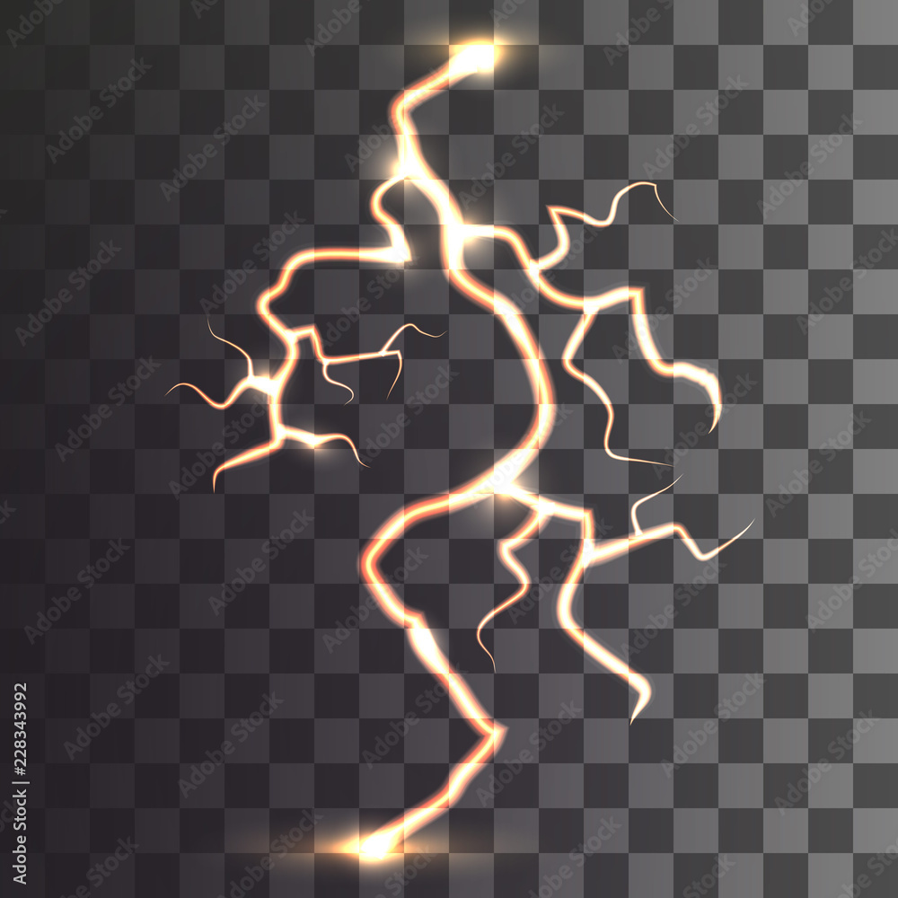 lightning on a transparent background. Vector Stock Vector | Adobe Stock