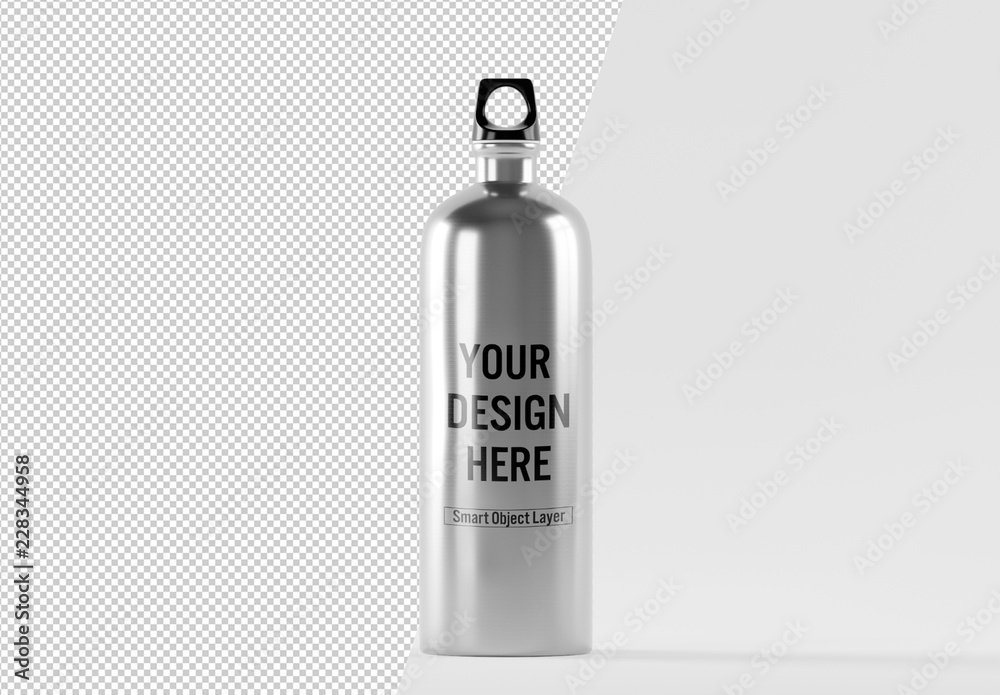 Stainless Steel Water Bottle Mockup Stock Template | Adobe Stock