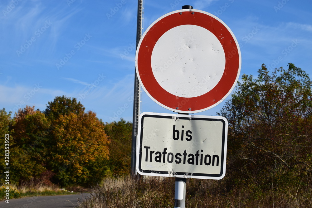 Schild Trafostation Stock Photo | Adobe Stock