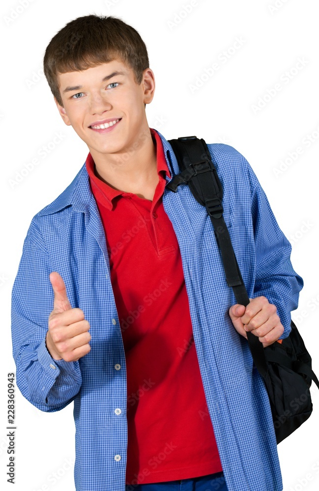 Teen male preppy giving a thumbs up Stock Photo | Adobe Stock