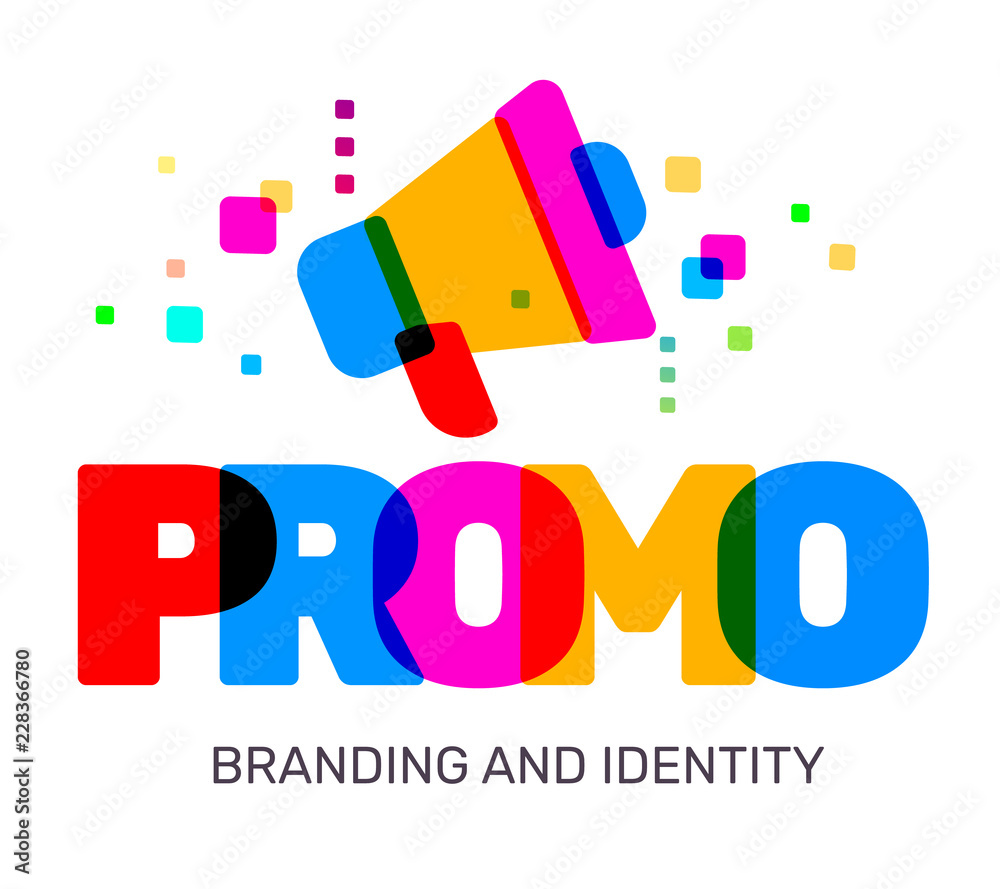 Vector creative illustration of multicolor promo business word ...