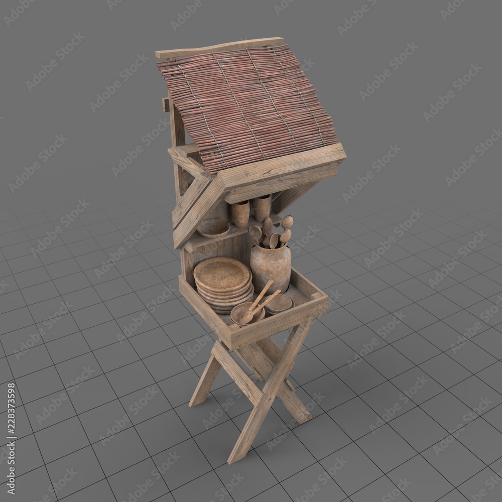 Medieval market stall Stock 3D asset | Adobe Stock