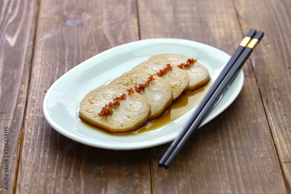 osmanthus flavored, stuffed lotus root with glutinous rice, chinese ...