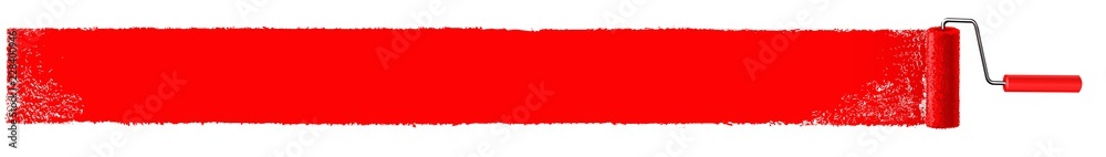 Anstrich Banner mit Farbroller Rot - Fläche mit Textur Hintergrund ...