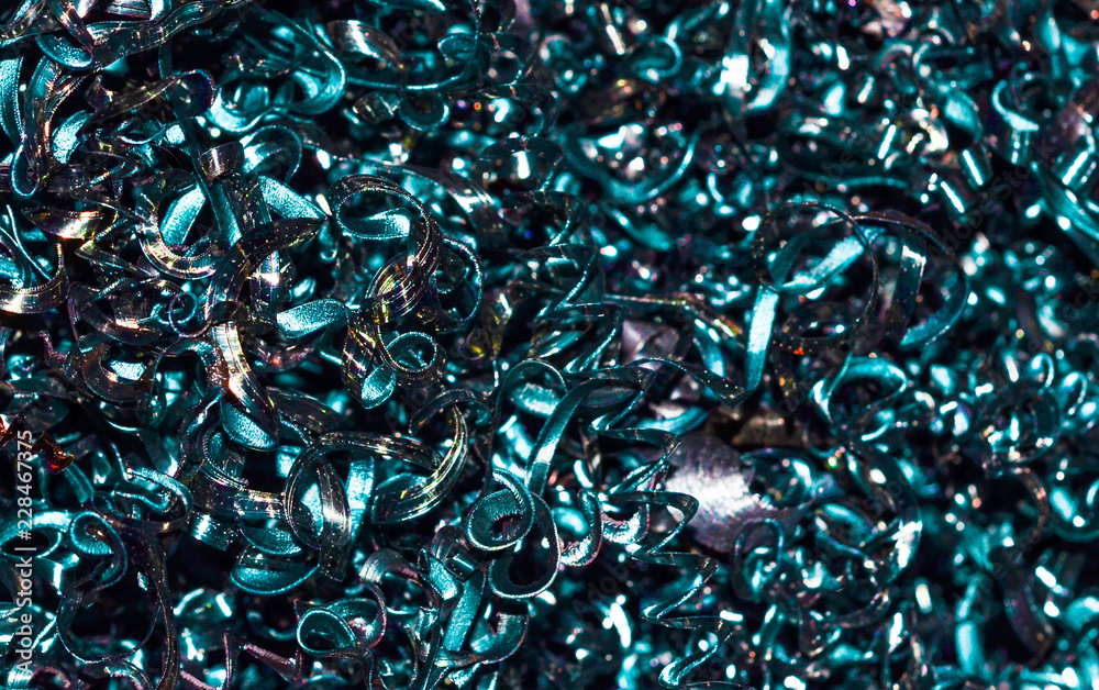 Tangled twisted pile of discarded industrial scrap metal waste, spiral ...