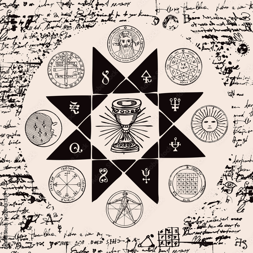 Vector banner on the theme of mysticism, magic, religion and the ...