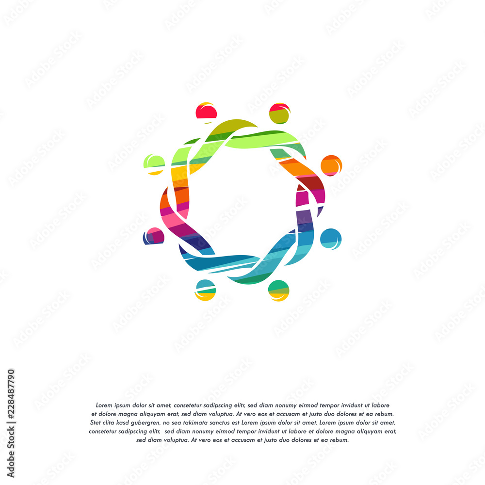 Abstract Colorful People Group logo vector, Community logo designs ...