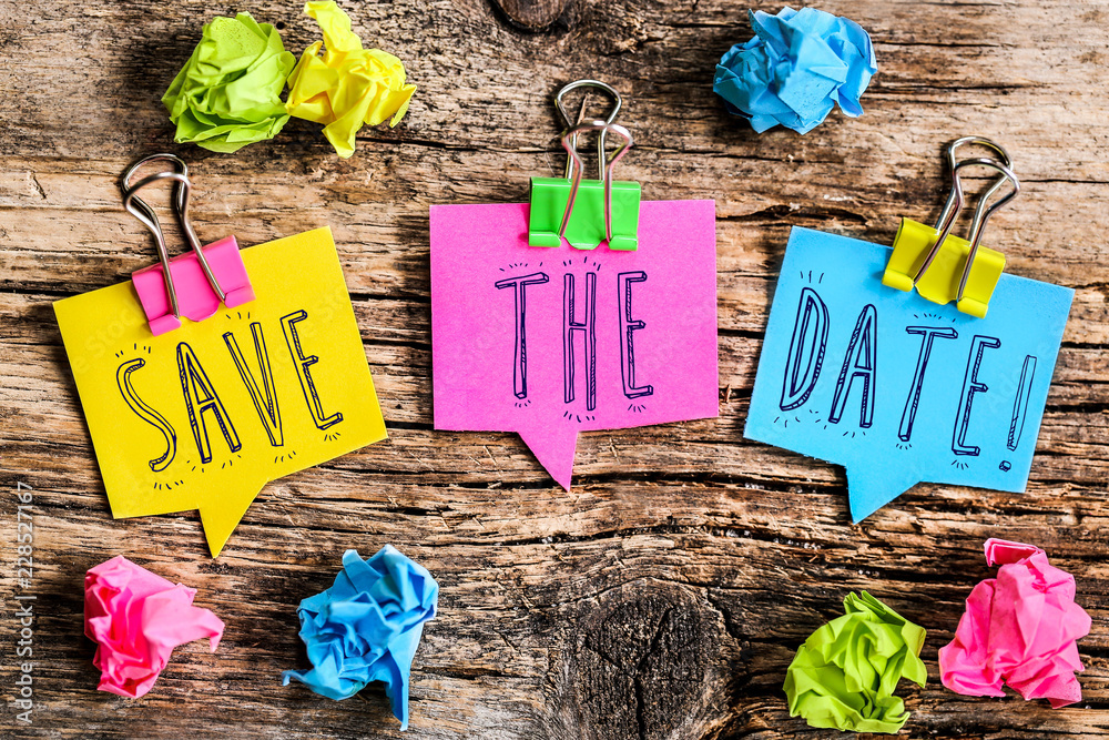 bulle Post-it : Save the date Stock Photo | Adobe Stock