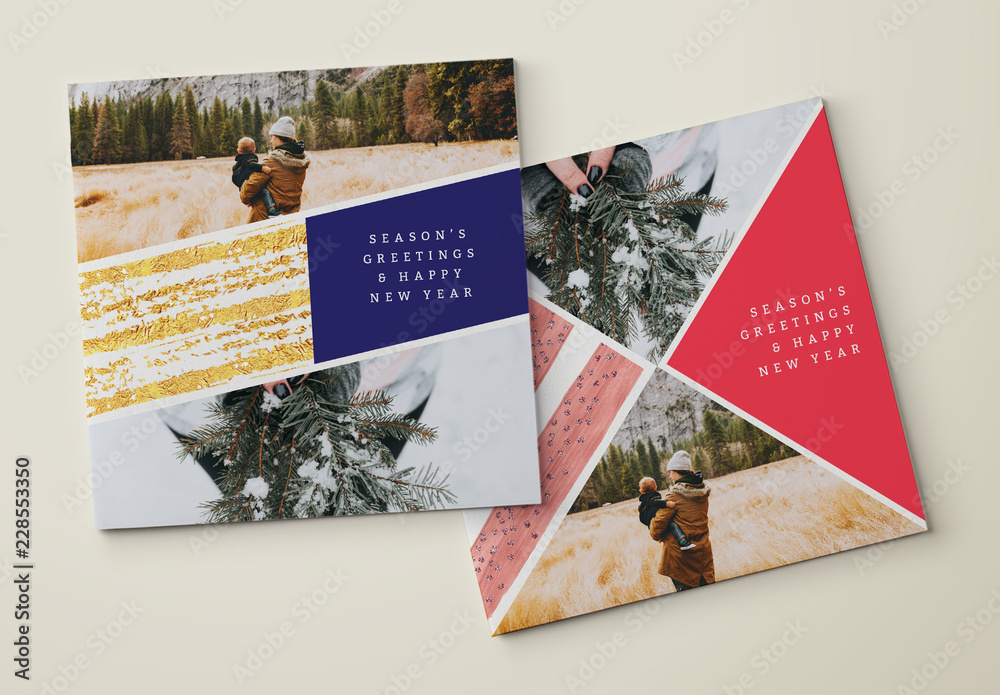 Modern Grid Greeting Cards Set Stock Template | Adobe Stock