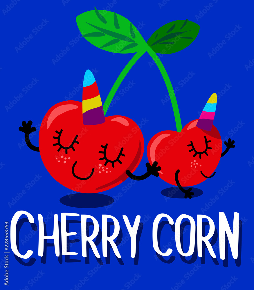cute cartoon cherry characters Stock Vector | Adobe Stock