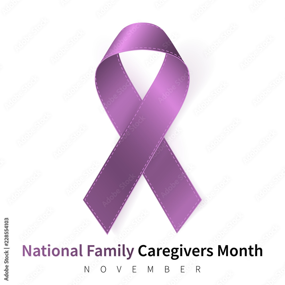 National Family Caregivers Month. Realistic Plum ribbon symbol. Medical ...