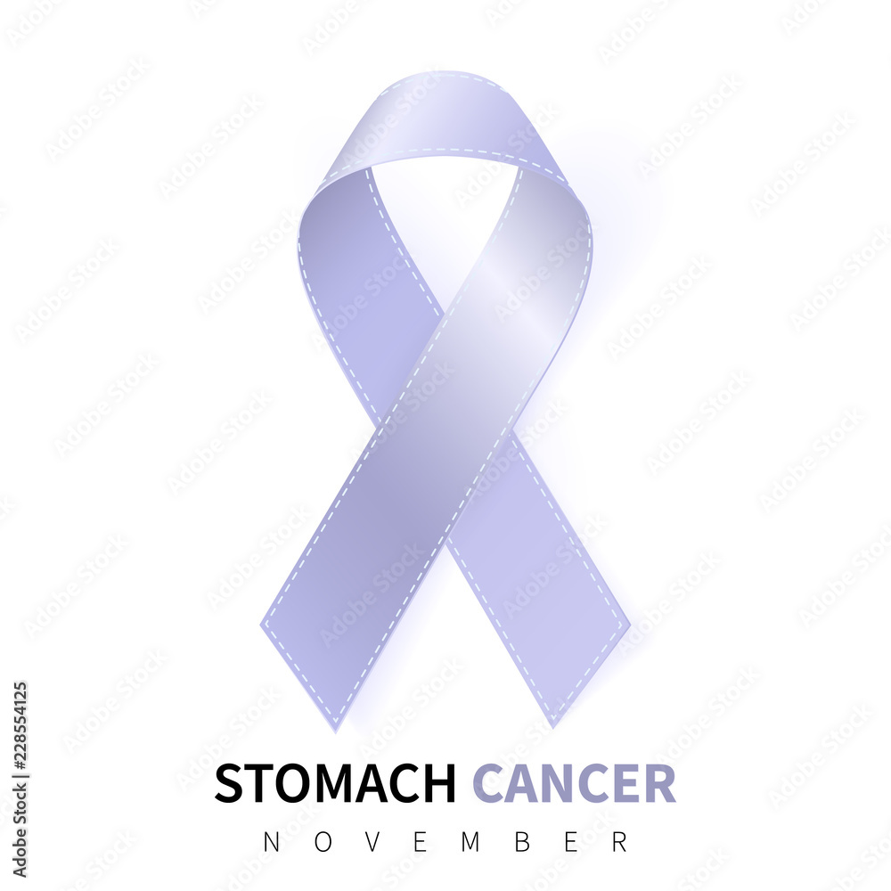 Stomach Cancer Awareness Month. Realistic Periwinkle ribbon symbol ...