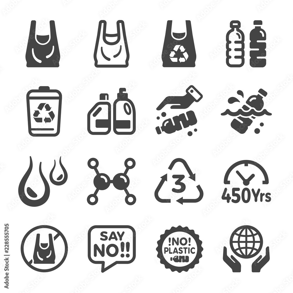 plastic icon set Stock Vector | Adobe Stock