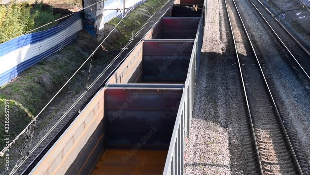 Empty railway carriages/On the railways moving empty rail cars. Stock ...