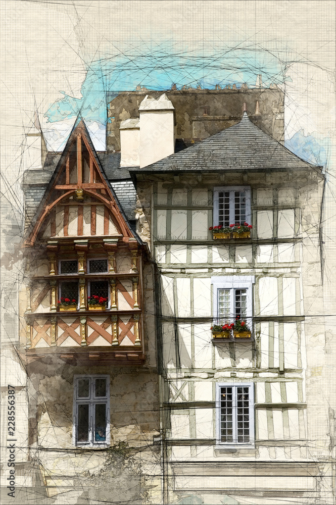 Medieval houses Stock Photo | Adobe Stock