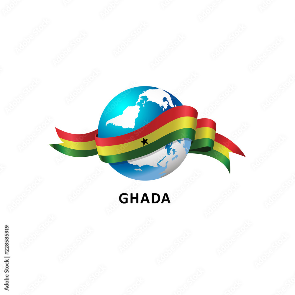Vector Illustration of a world – world with ghada flag Stock Vector ...
