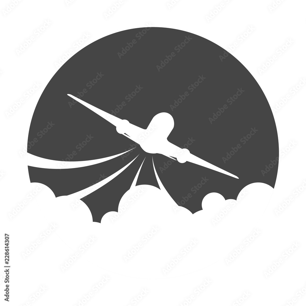 Flying airplane icon Stock Vector | Adobe Stock