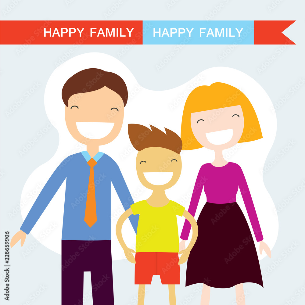 Happy Family Cartoon Characters