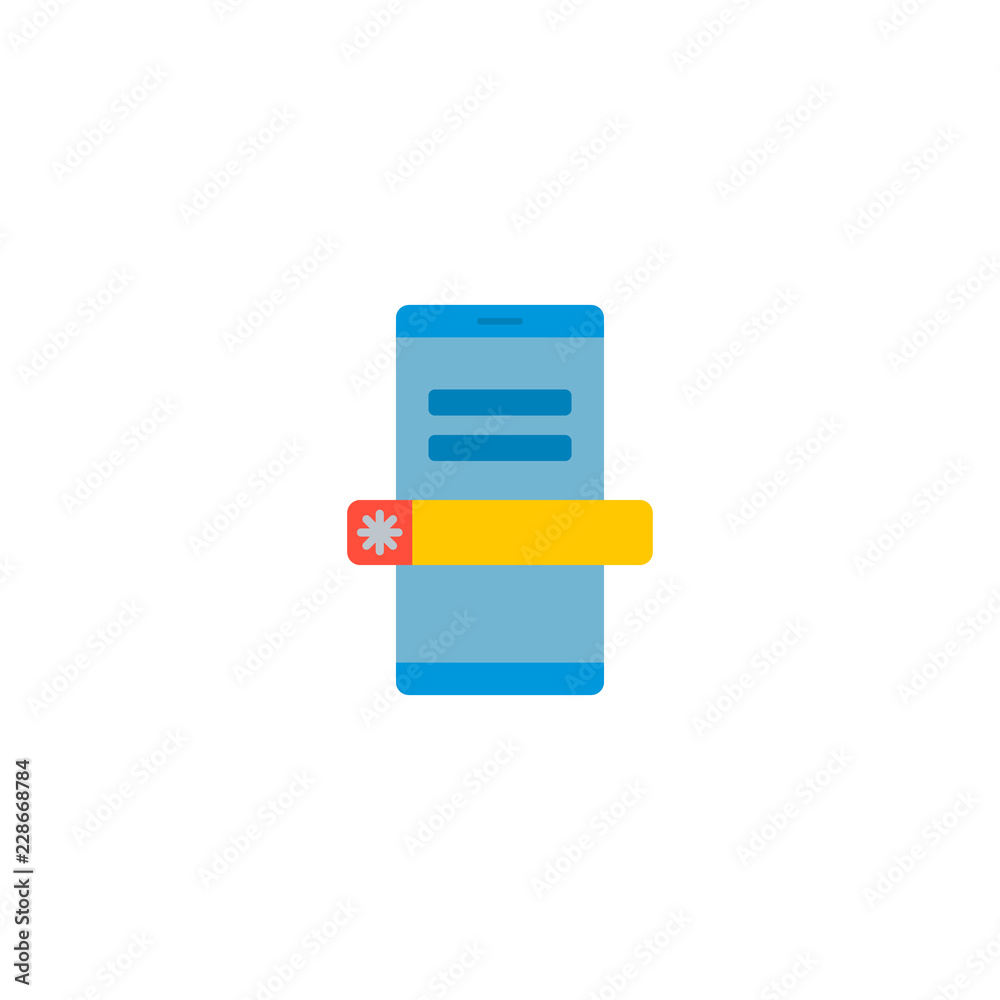 Mobile login icon flat element. Vector illustration of mobile login ...