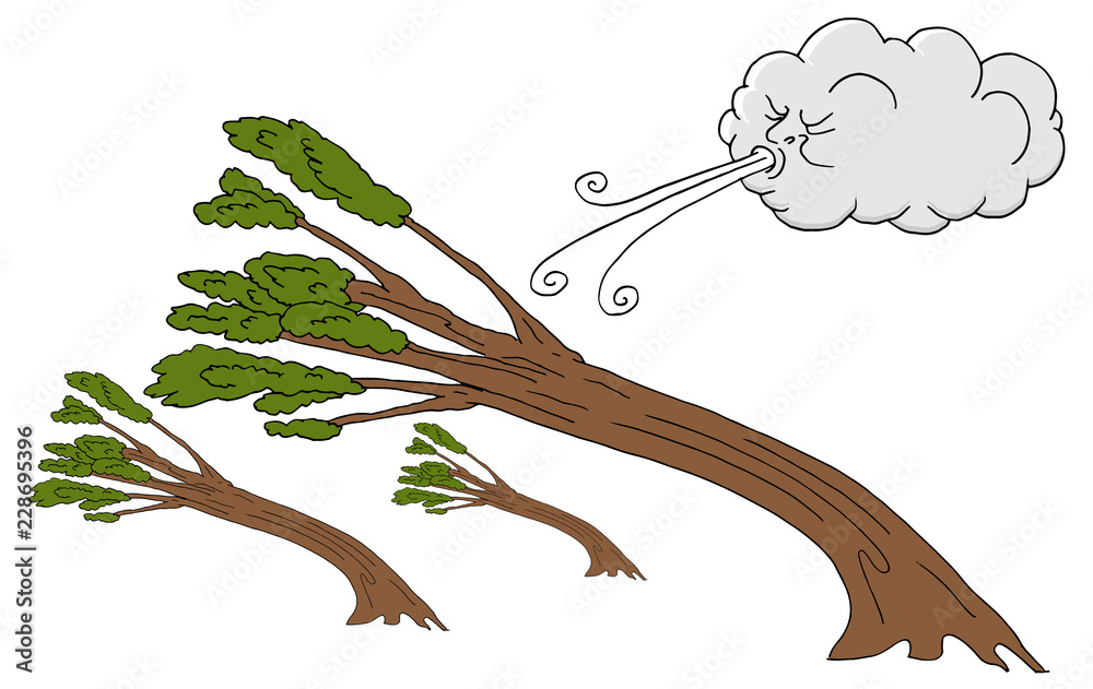 Wind Blowing Trees Cartoon