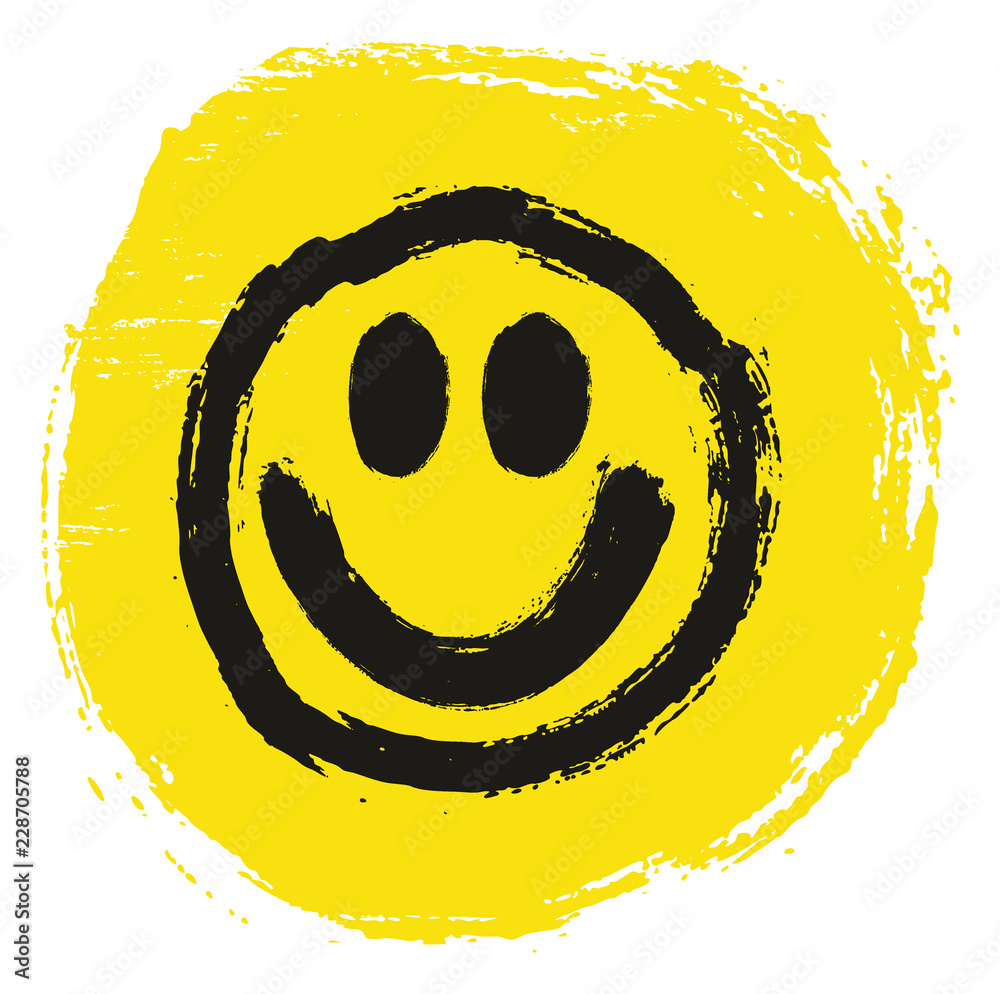 Smiley Circle Flag Vector Hand Painted with Rounded Brush Stock Vector ...