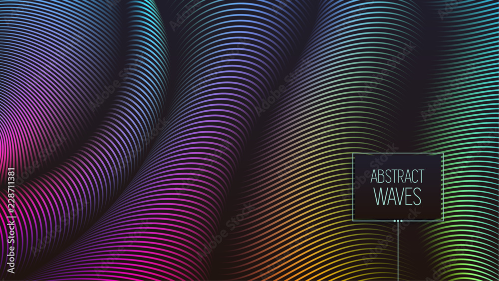 Vector warped lines background. Flexible stripes twisted as silk ...