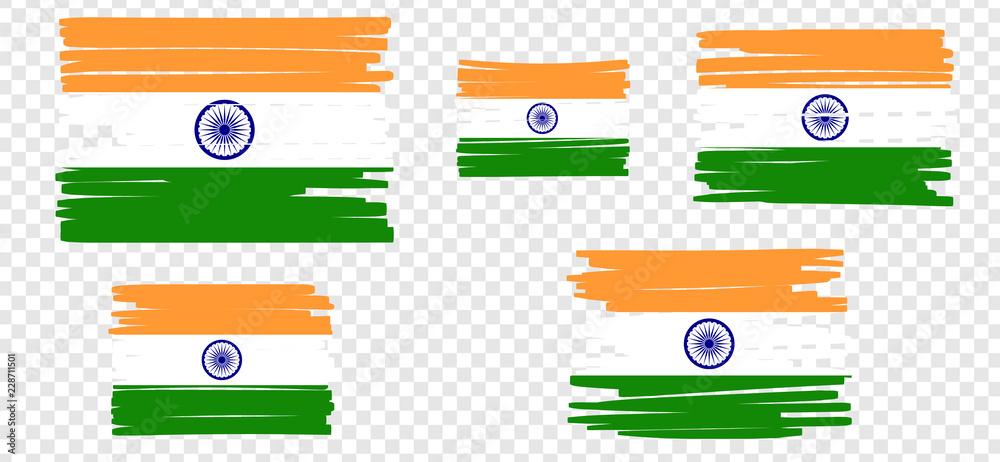 Indian Flag with colored hand drawn lines. Vector illustration Stock ...