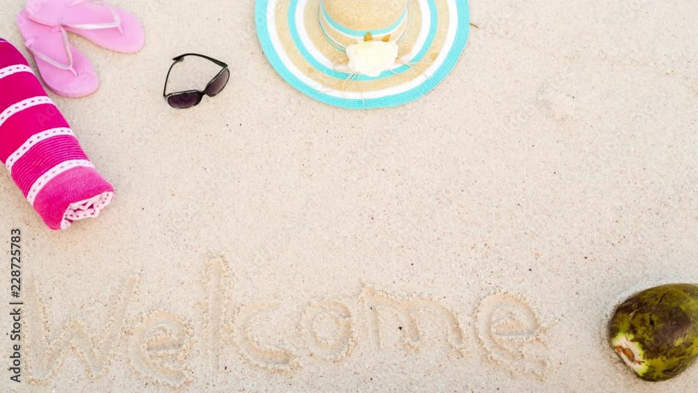 Welcome to the beach stop-motion on a tropical island, ready for summer ...