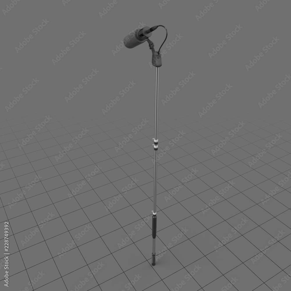 Microphone with boom Stock 3D asset | Adobe Stock