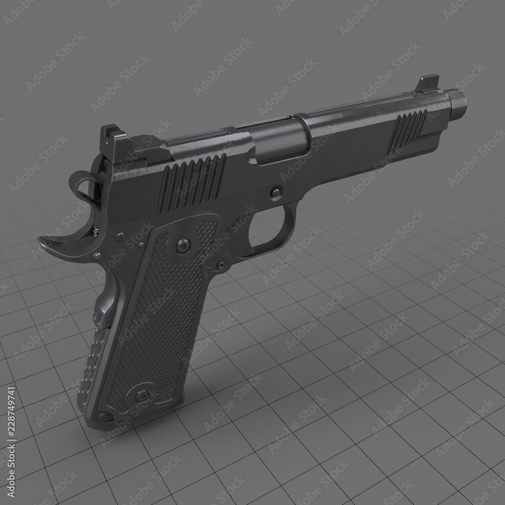 Pistol Stock 3D asset | Adobe Stock