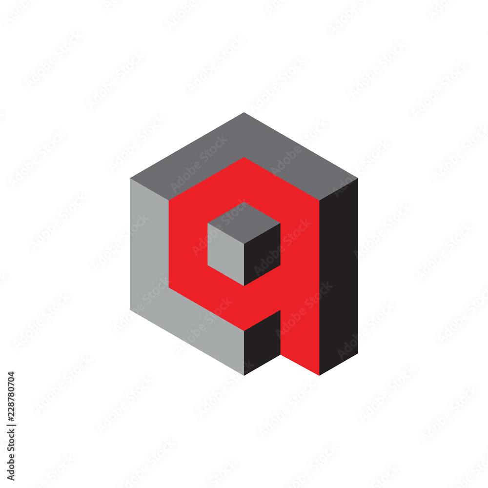 3D Q letter with cube logo design Stock Vector | Adobe Stock