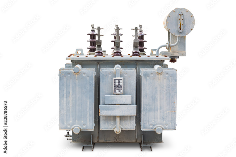 Old three phase open type oil immersed transformer Stock Photo | Adobe ...