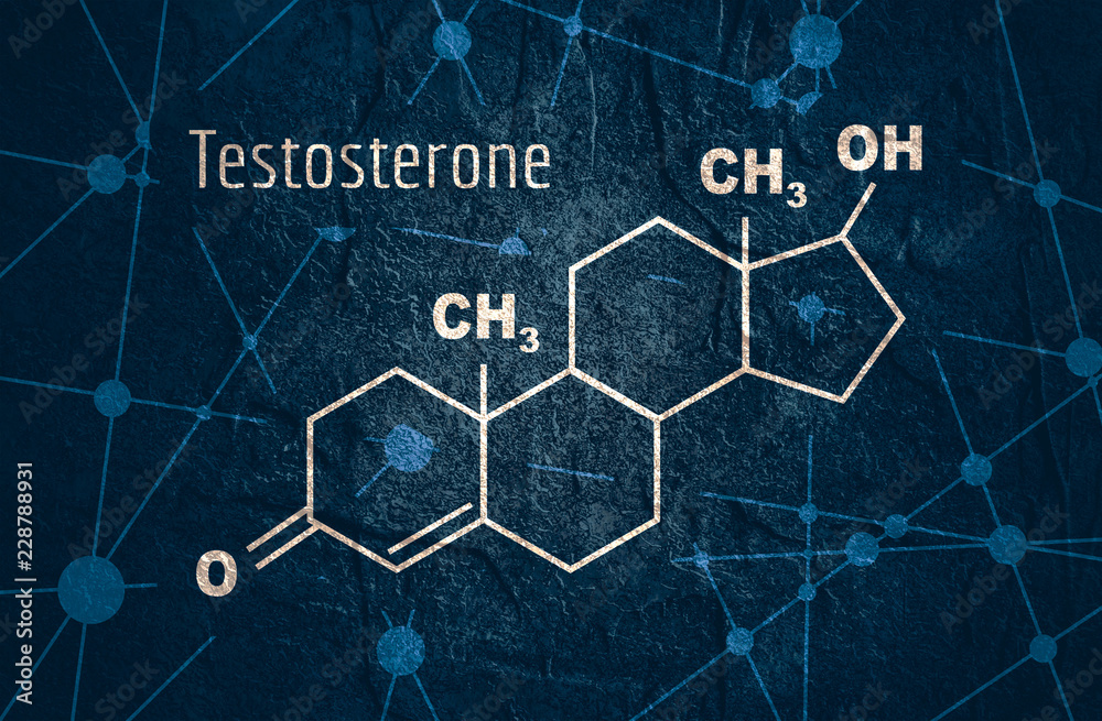 Chemical molecular formula hormone testosterone. Infographics ...