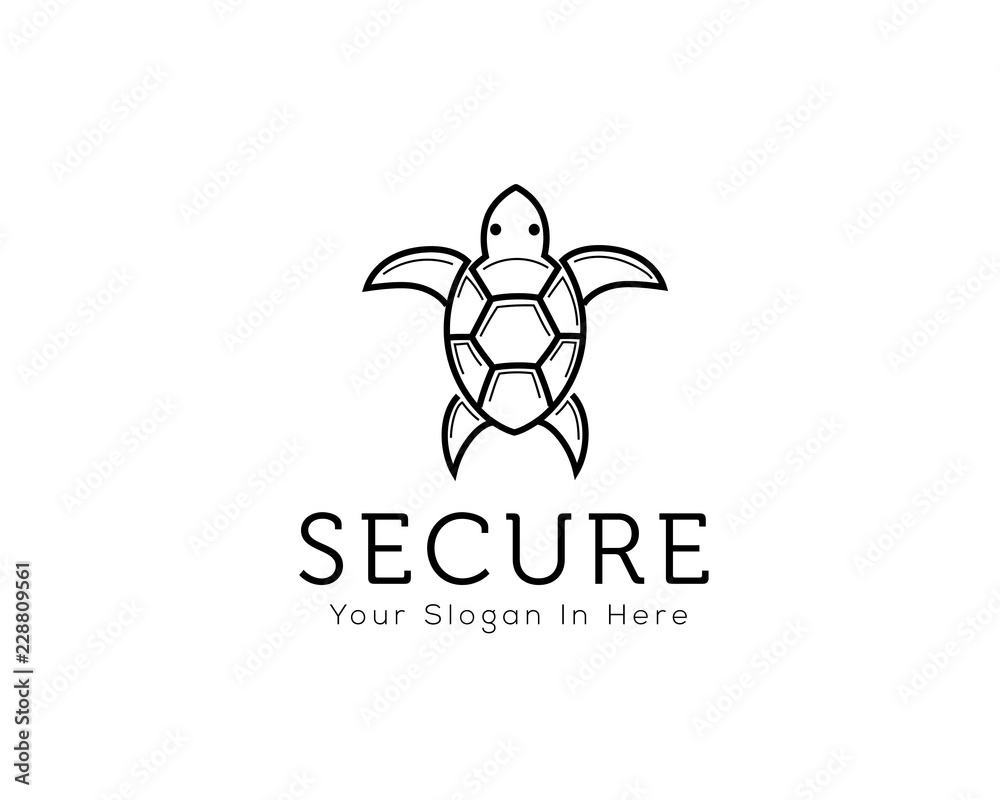 line art turtle's hard shell icon, symbol, logo design inspiration ...