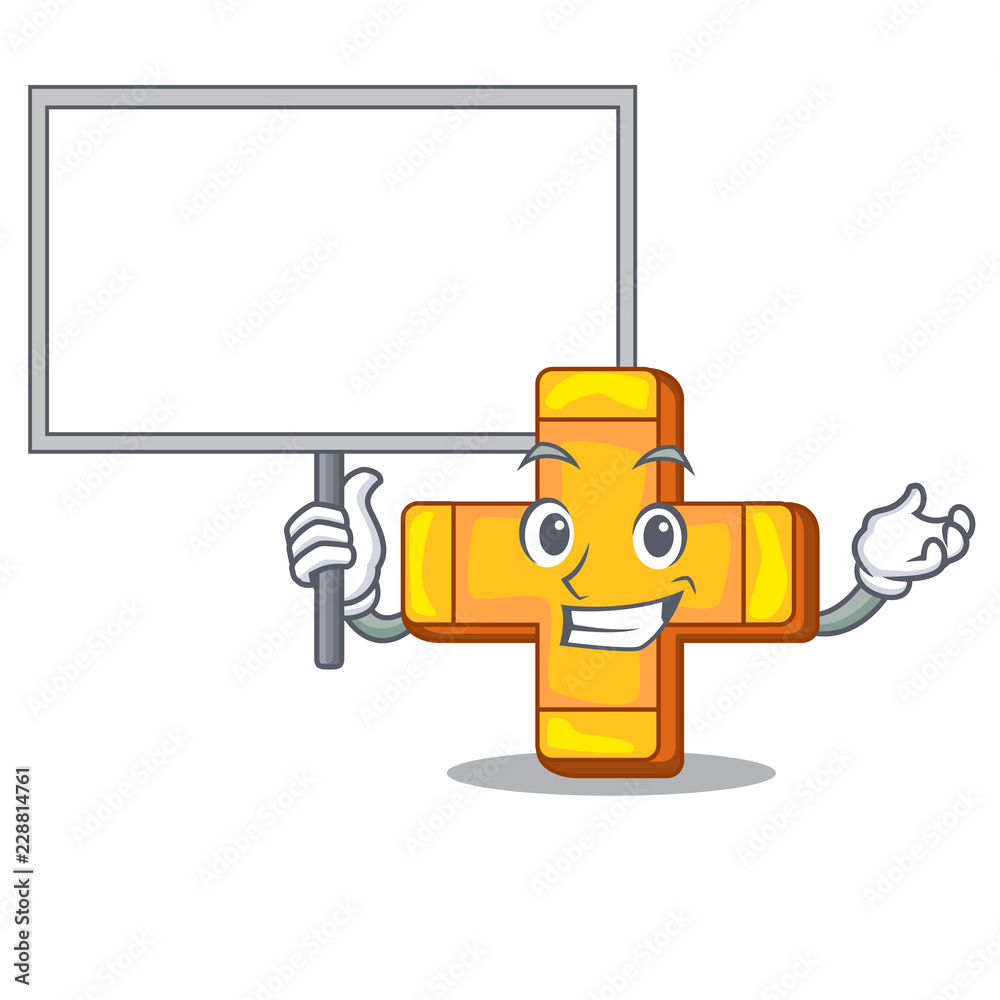 Bring board character line draw symbol plus sign Stock Vector | Adobe Stock