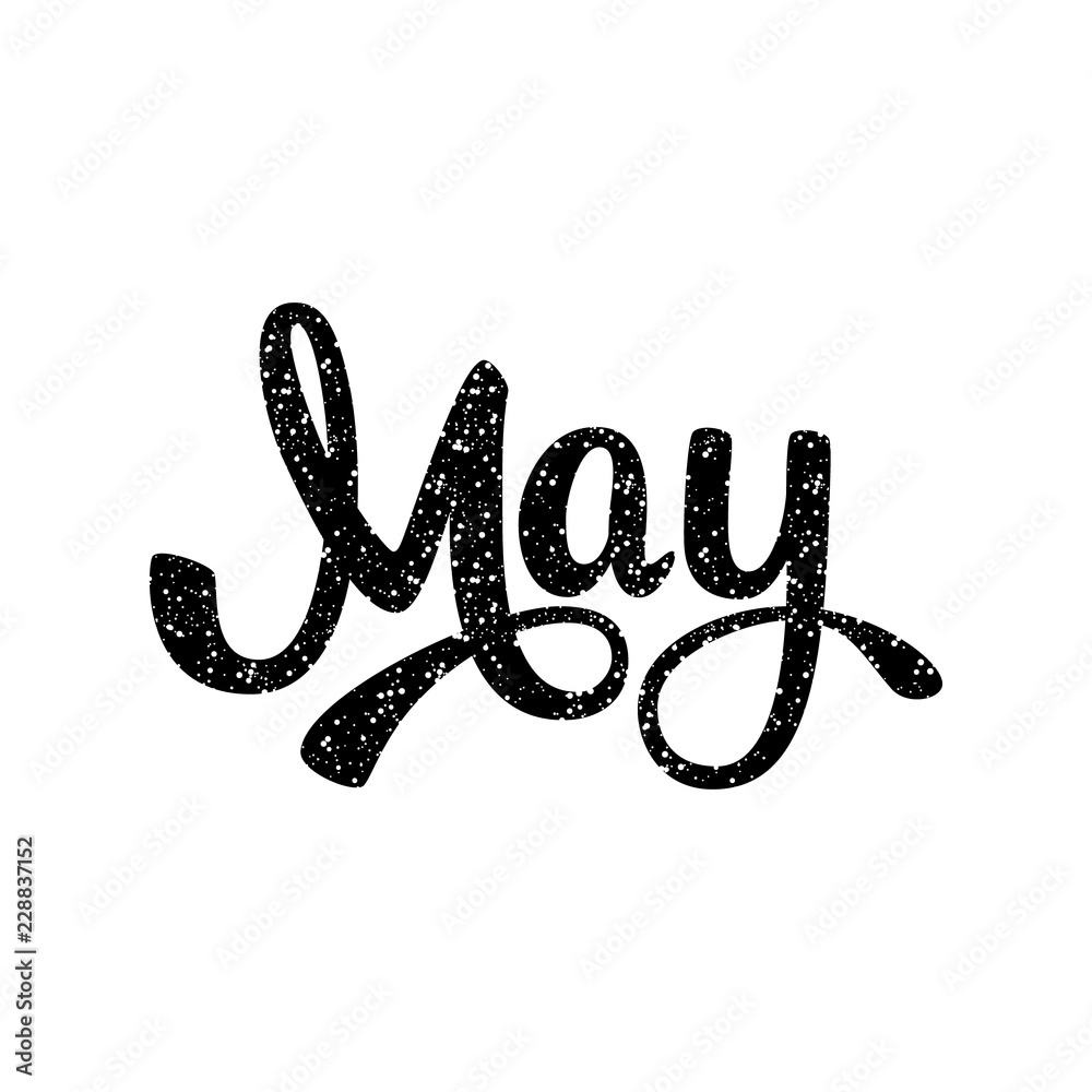 May. Name of the month. Handwritten Lettering. Text. Modern Calligraphy ...