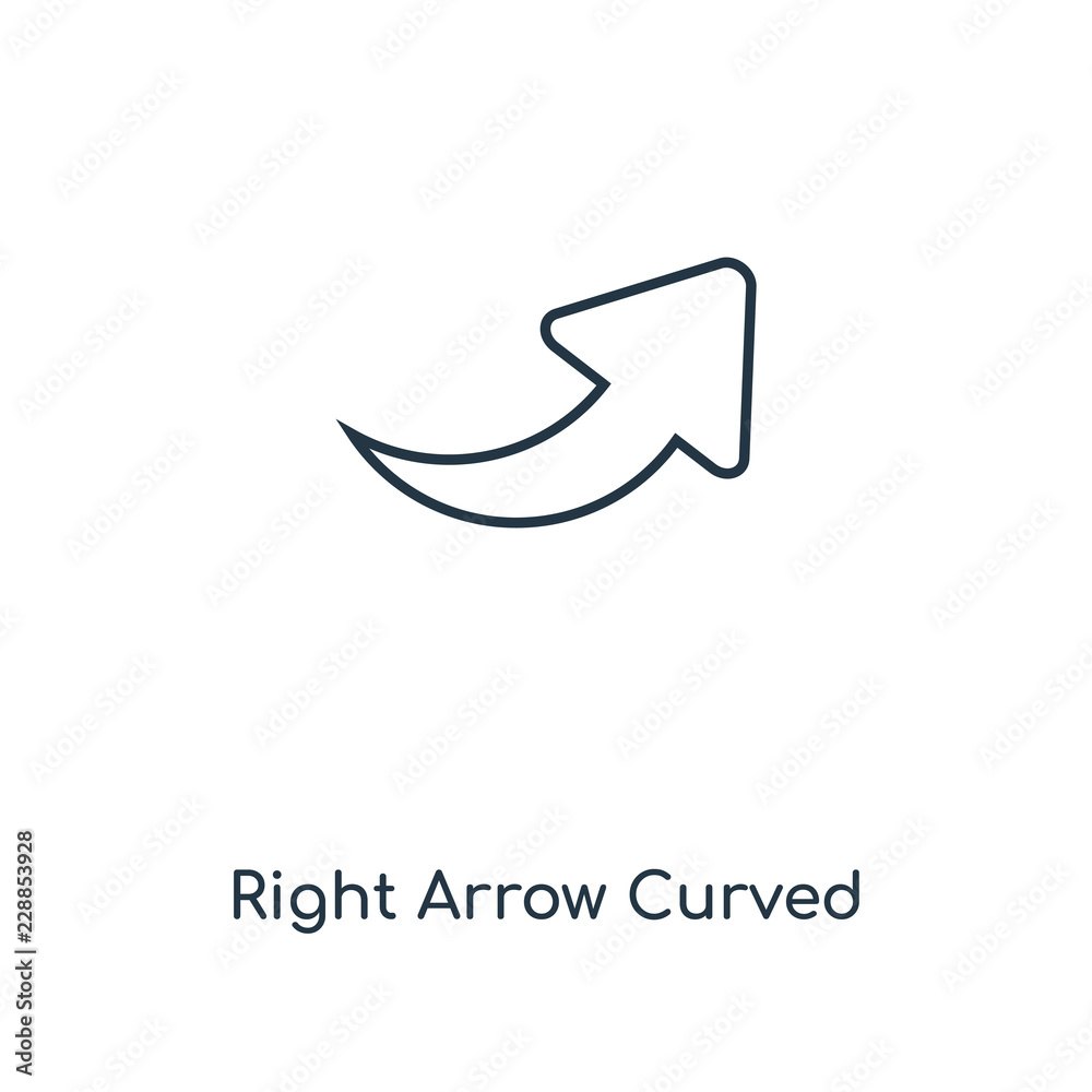 right arrow curved icon vector Stock Vector | Adobe Stock