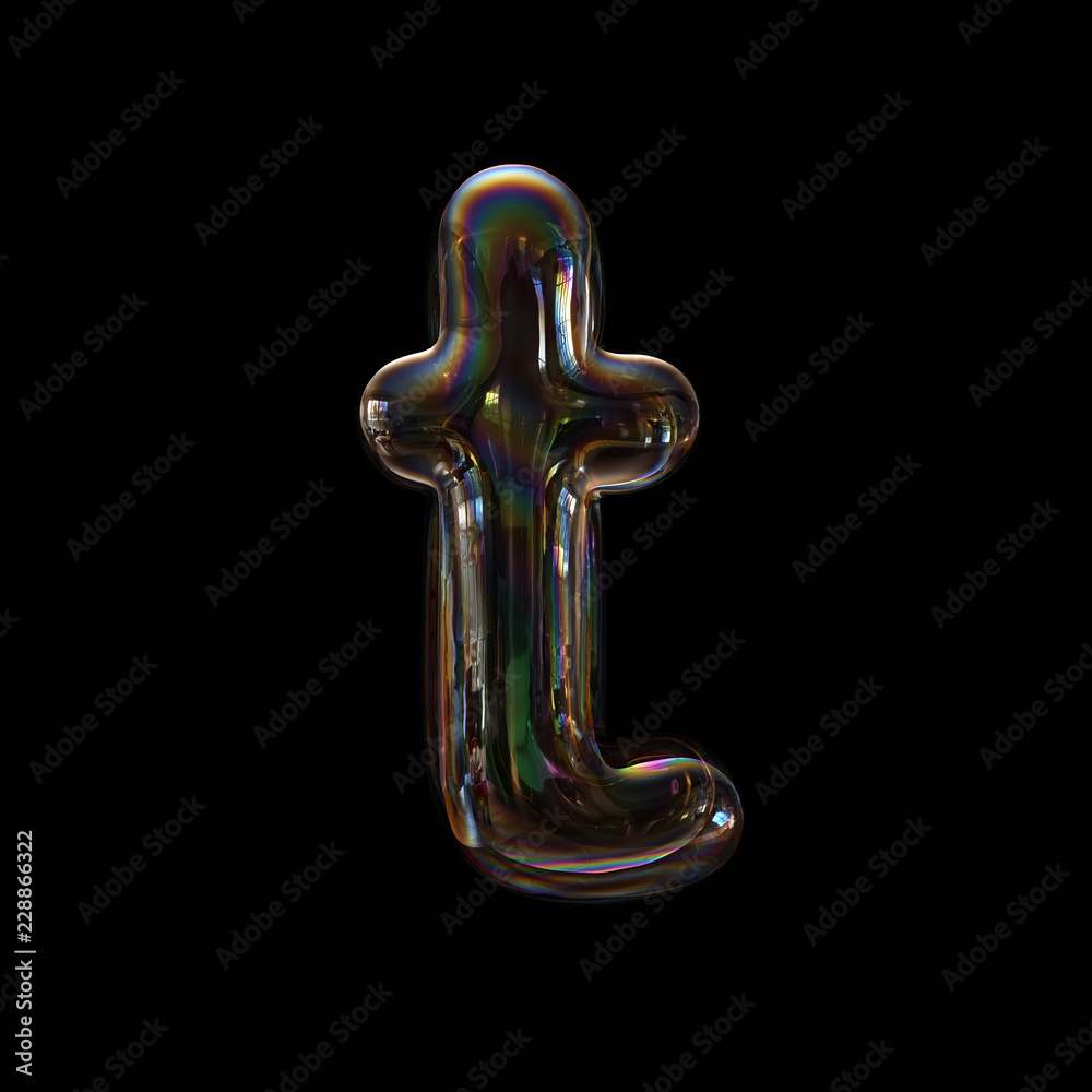 Soap bubble letter T - Lower-case 3d transparent font - childhood ...