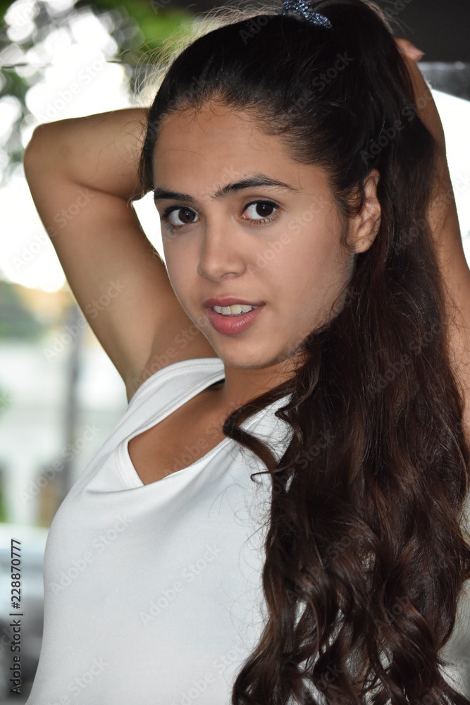 Cute Colombian Girl Portrait Stock Photo | Adobe Stock